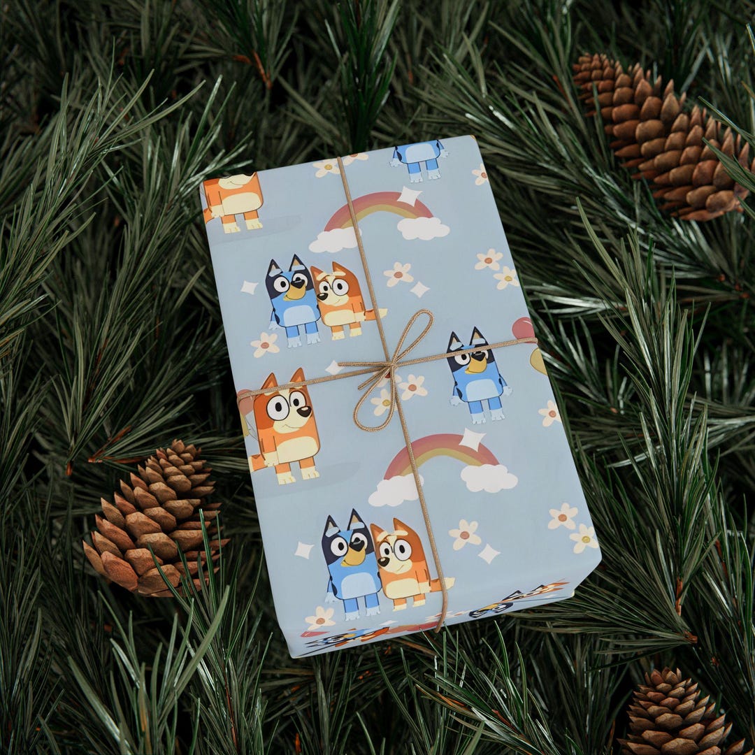 Bluey Wrapping Papers, Bluey and Friends Kids Birthday Wrapping Paper ...