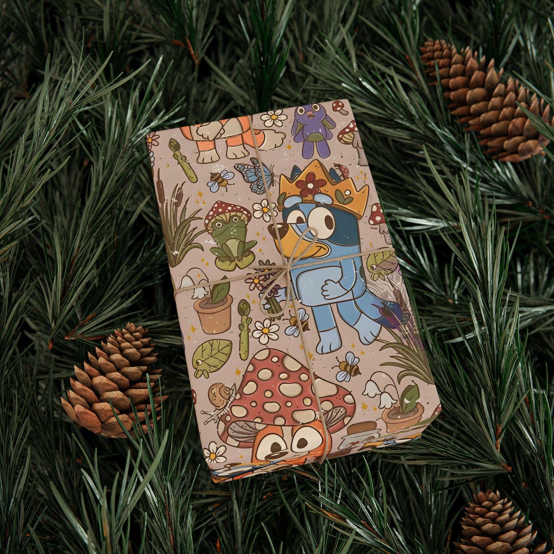 Bluey Wrapping Papers, Bluey and Friends Kids Birthday Wrapping Paper ...