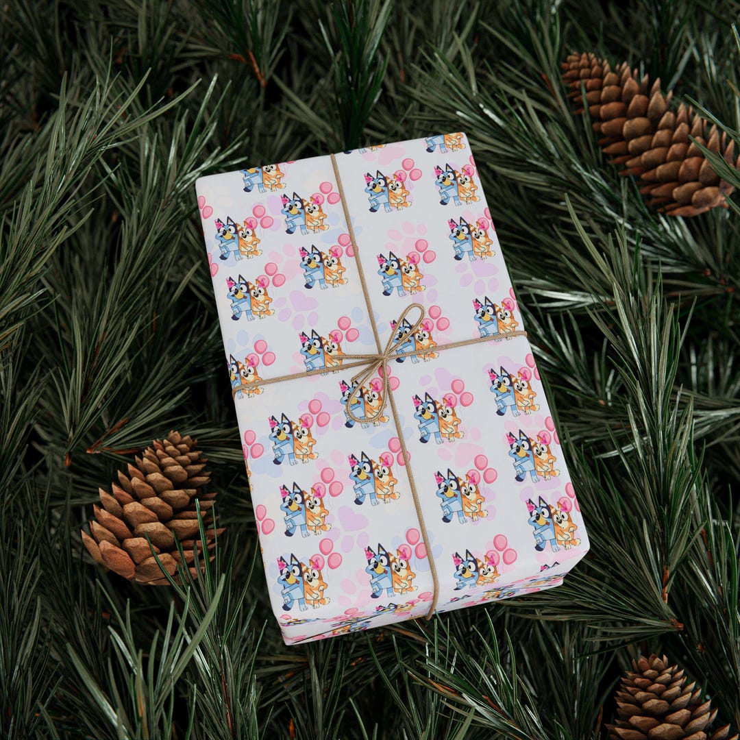 Bluey Wrapping Papers, Bluey and Friends Kids Birthday Wrapping Paper ...