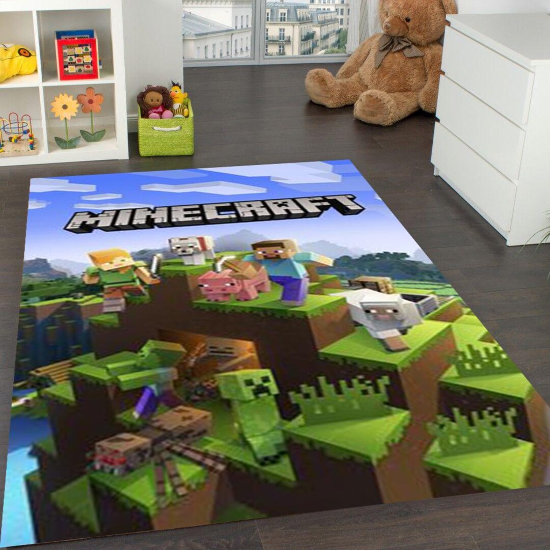 Minecraft Rug,popular Gaming Room Rug, Kids Room Decor, Gaming Decor ...