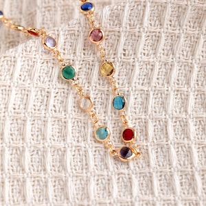 Crystal Necklace, Multicolor Birthstone Necklace, Lucky Gift for Women ...