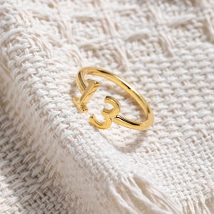 Custom Number Ring in 925 Sterling Silver, Number 13 44, Angel Number ...