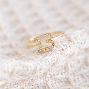 Diamond Number Ring in 925 Sterling Silver, Number 13, Angel Number ...