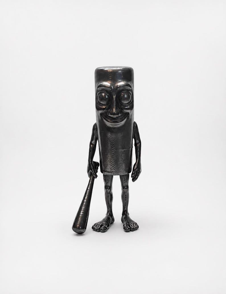 Figurine de collection Tung Sahur Brainrot - Revêtement argenté peint à ...