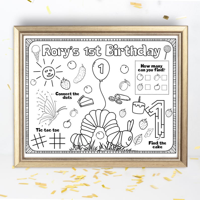 Caterpillar Party Activity Sheet | Caterpillar Birthday Party Activity ...