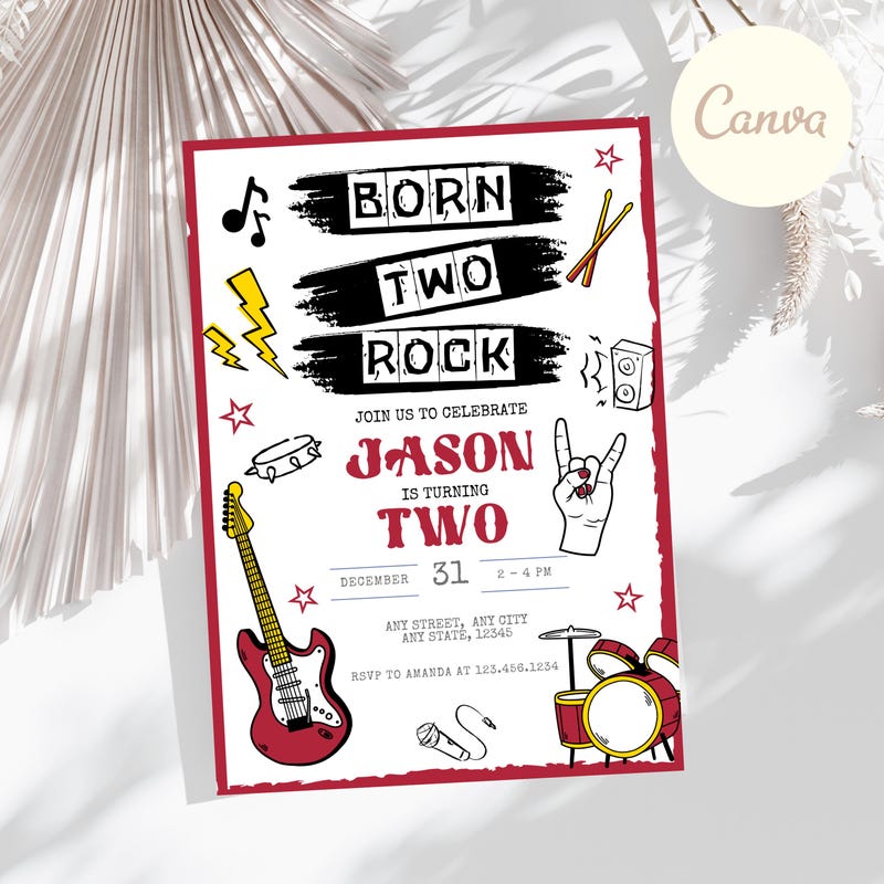 Rock Star Invitation - Etsy