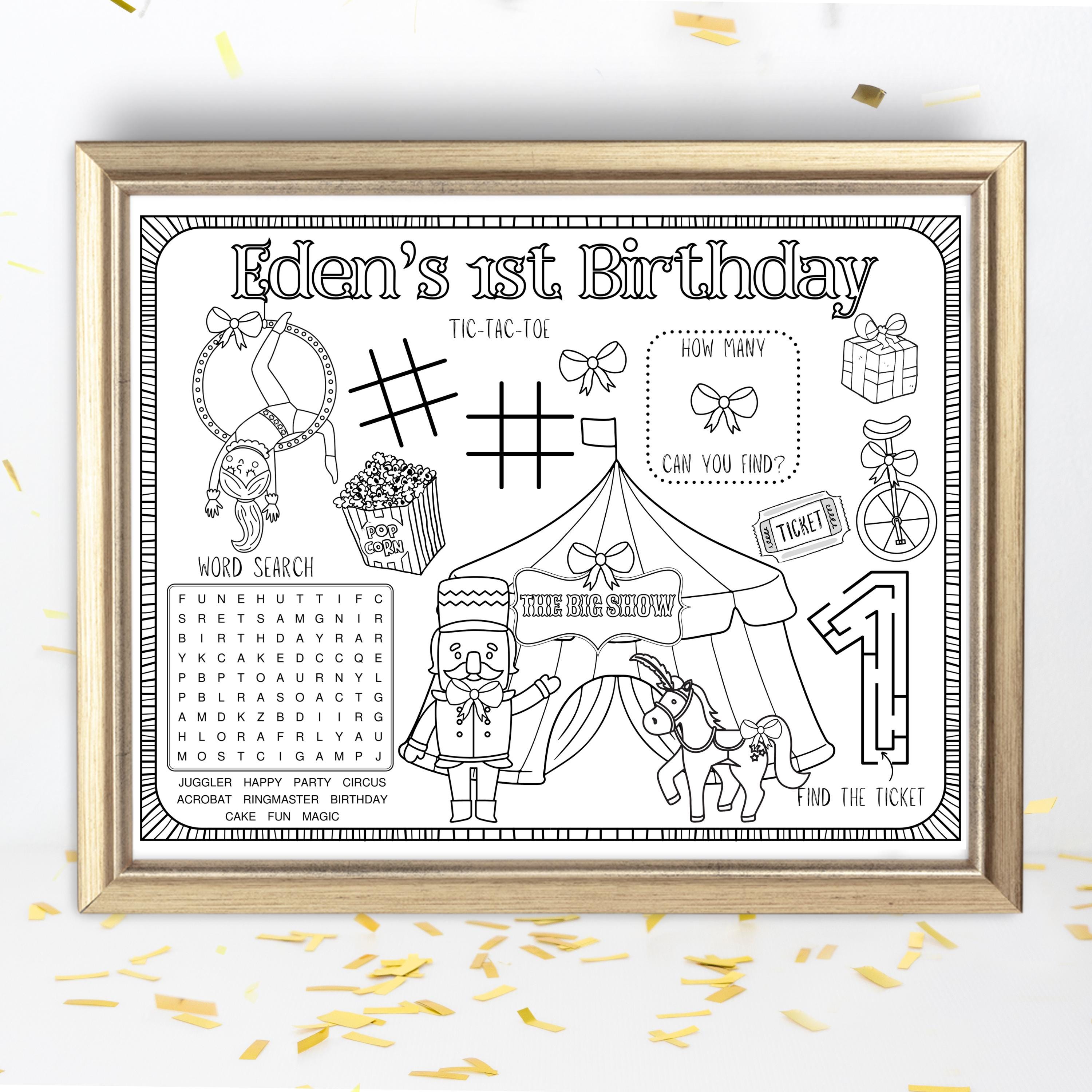 Circus Party Activity Sheet | Carnival Themed Party Placemat | Acrobat ...