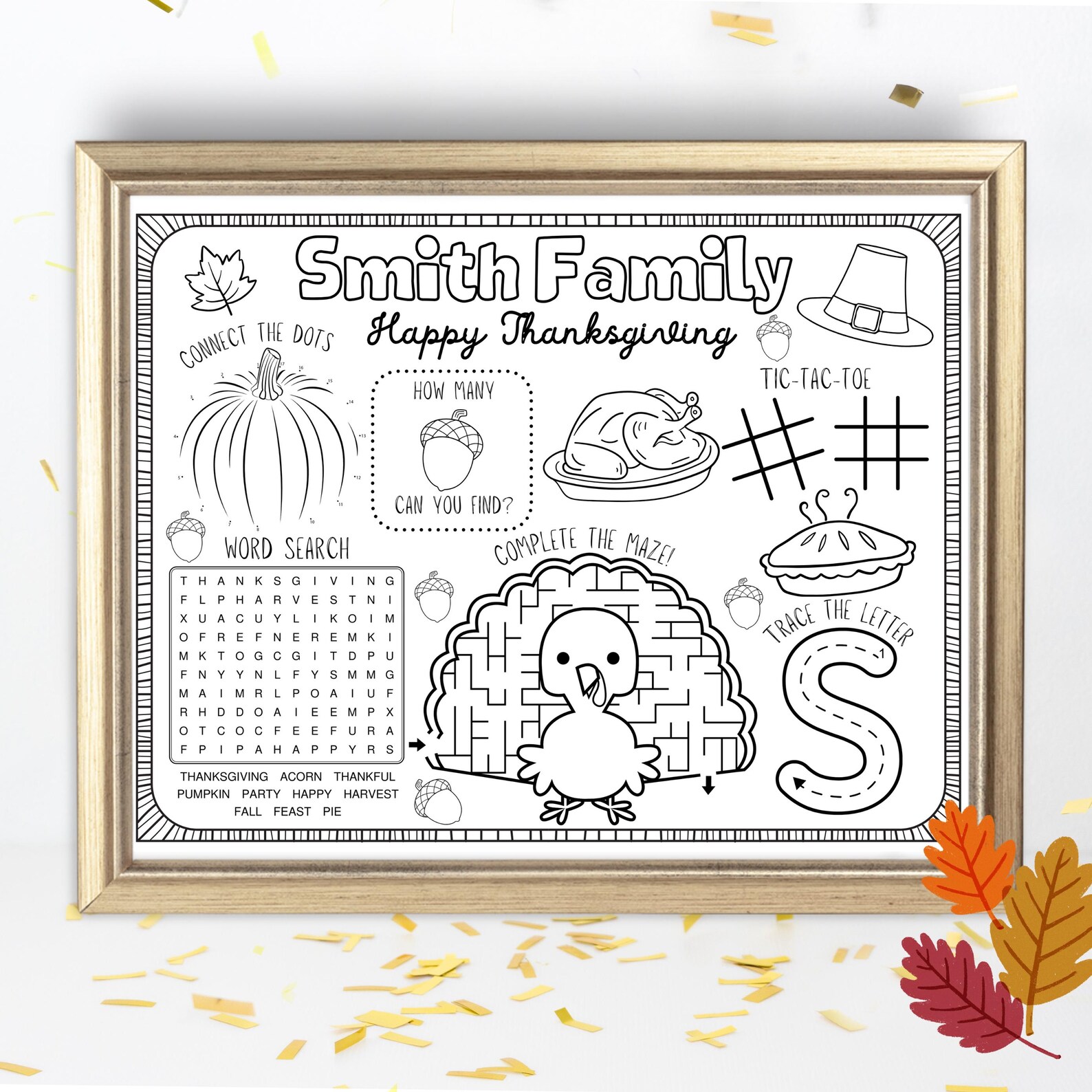Thanksgiving Party Activity Sheet | Thanksgiving Activities ...