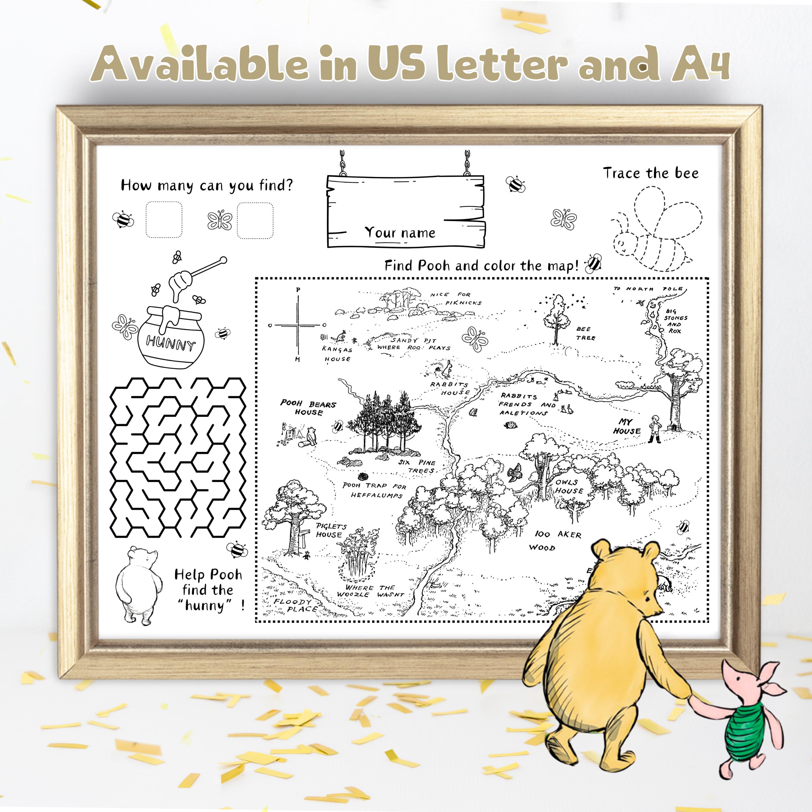 Classic Pooh Birthday Party Sheet | Winnie Pooh Themed Placemat | 100 ...