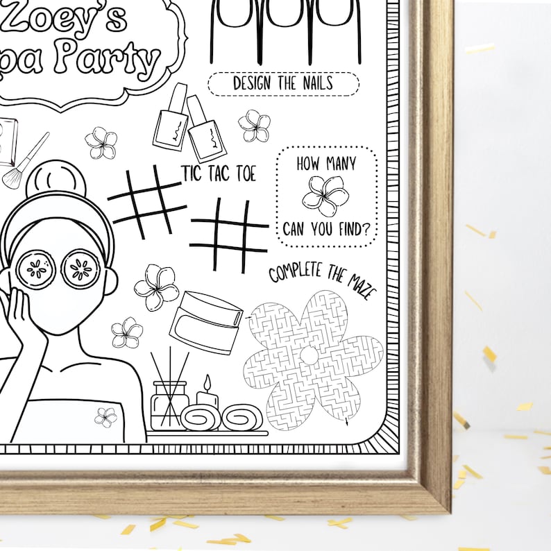 Girls Spa Day Party Activity Sheet | Girls Party Activities | Makeup ...