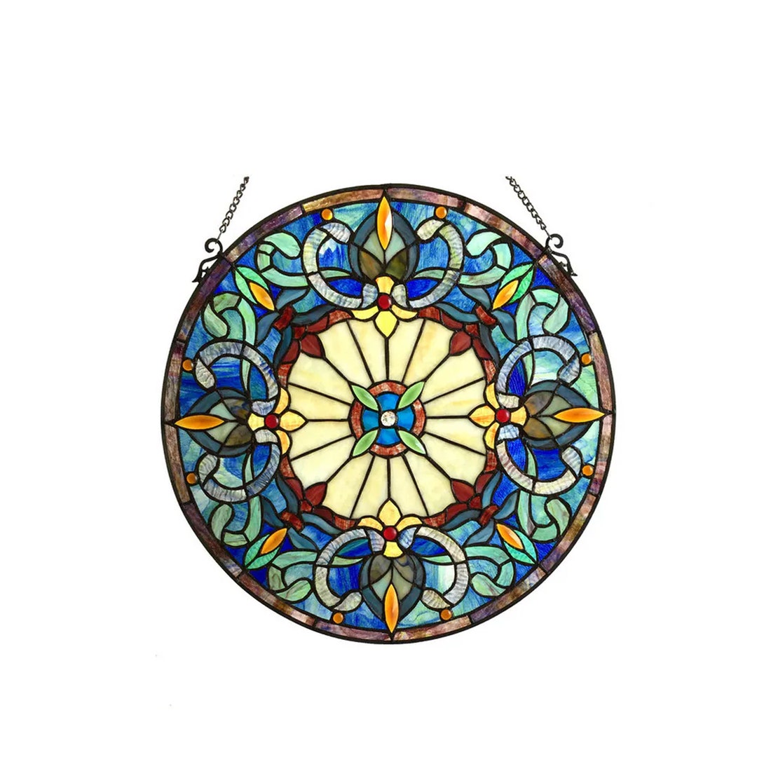 Victorian Style Window Panel, Stained Glass Window Hanging, Victorian ...