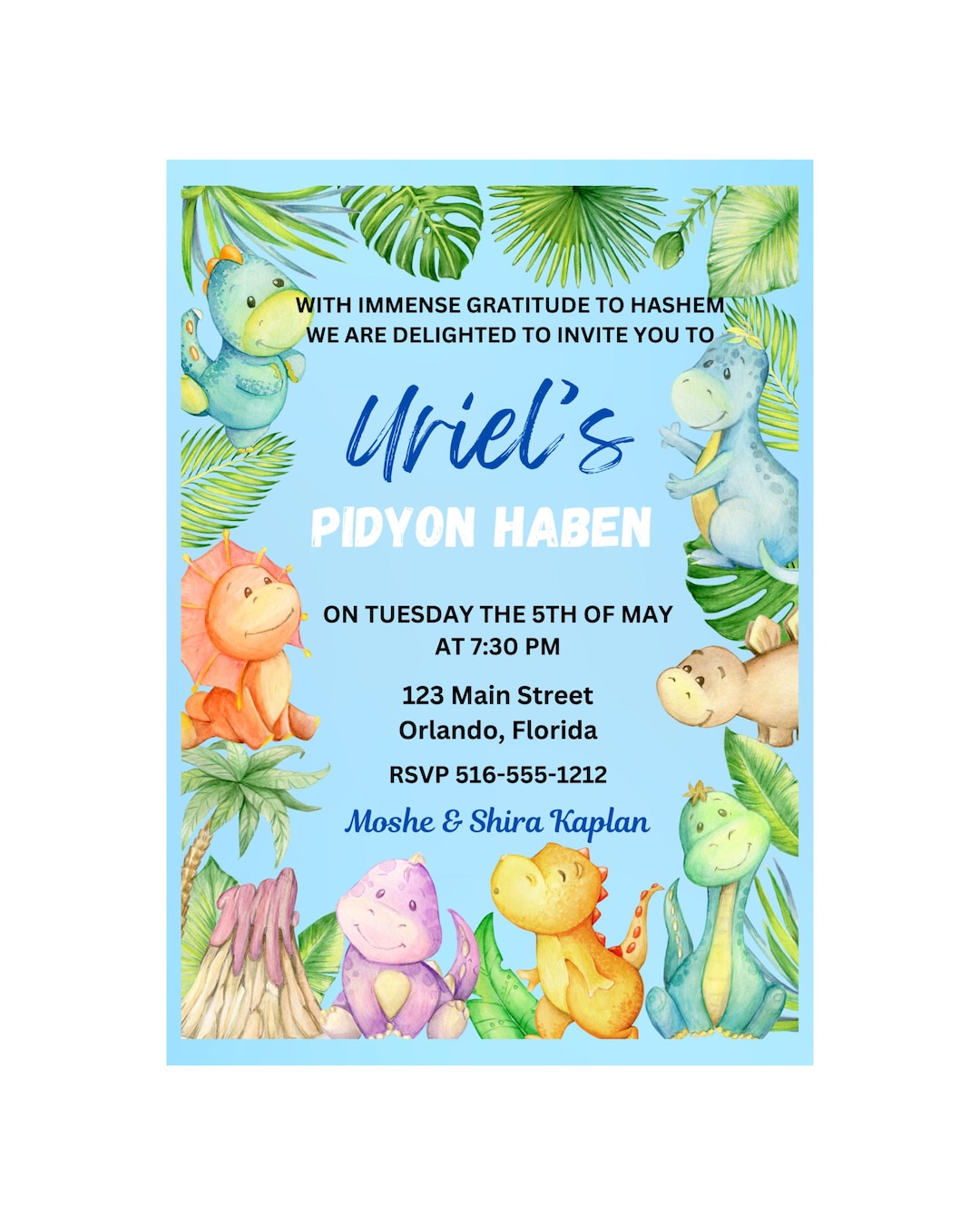 Pidyon Haben Invitation, Baby Boy, Digital Invite, Immediate Download ...