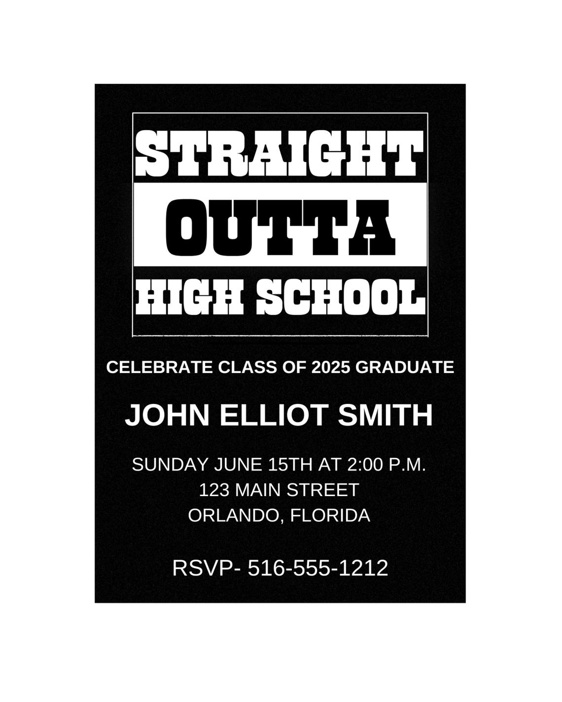 High School Graduation Invitation, Digital Template, Immediate Download ...