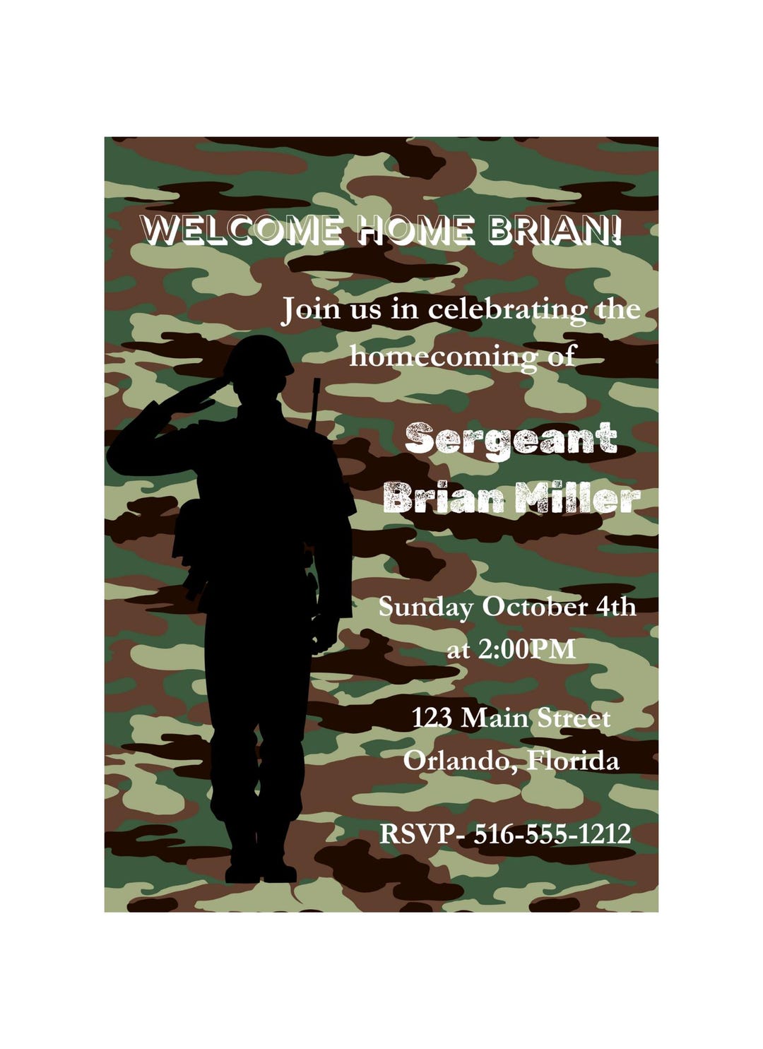 Welcome Home From the Army Invitation, Digital Invite, Immediate ...
