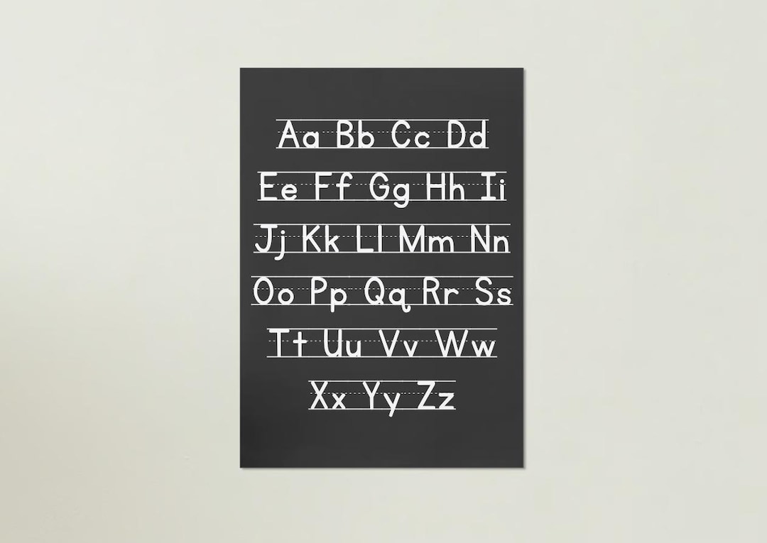 Chalkboard Alphabet Poster | Simple ABC Wall Art | Digital Download for ...