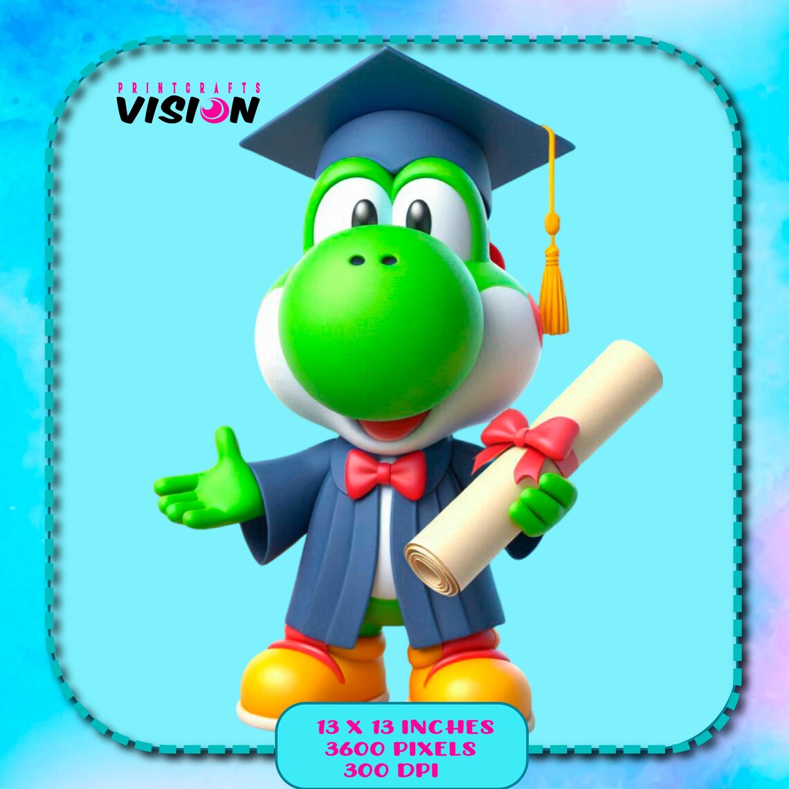 Yoshi Diploma Graduation Watercolor Splash, Clipart Images, Graphics ...