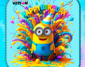 Stitch and Minion Hug PNG | Minions Clipart | Minion Watercolor Splash ...