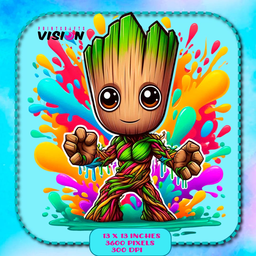 Groot Watercolor Splash, Clipart Images, Graphics and Artwork, Rainbow ...
