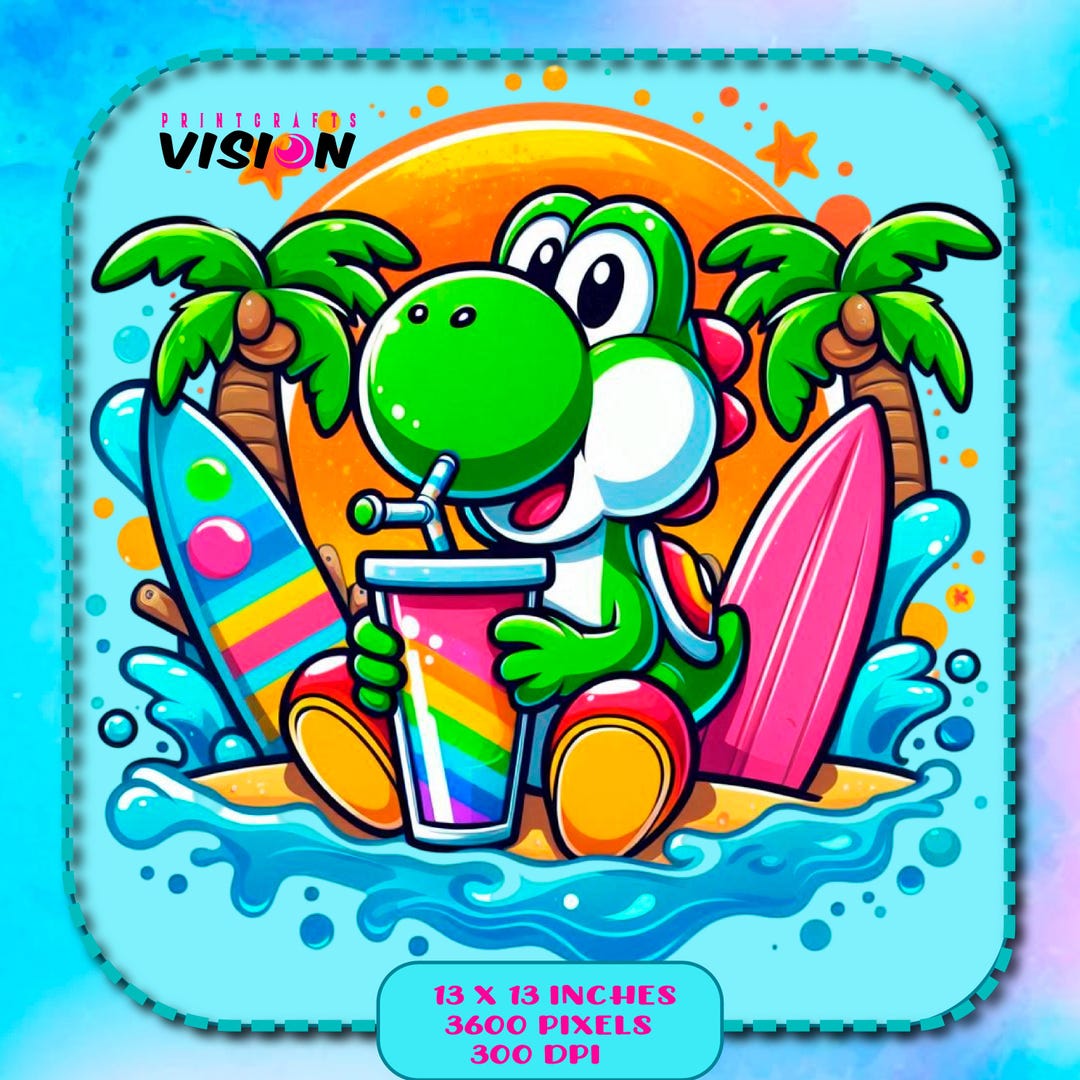 Yoshi Summer Vibe Watercolor Splash, Clipart Images, Graphics and ...