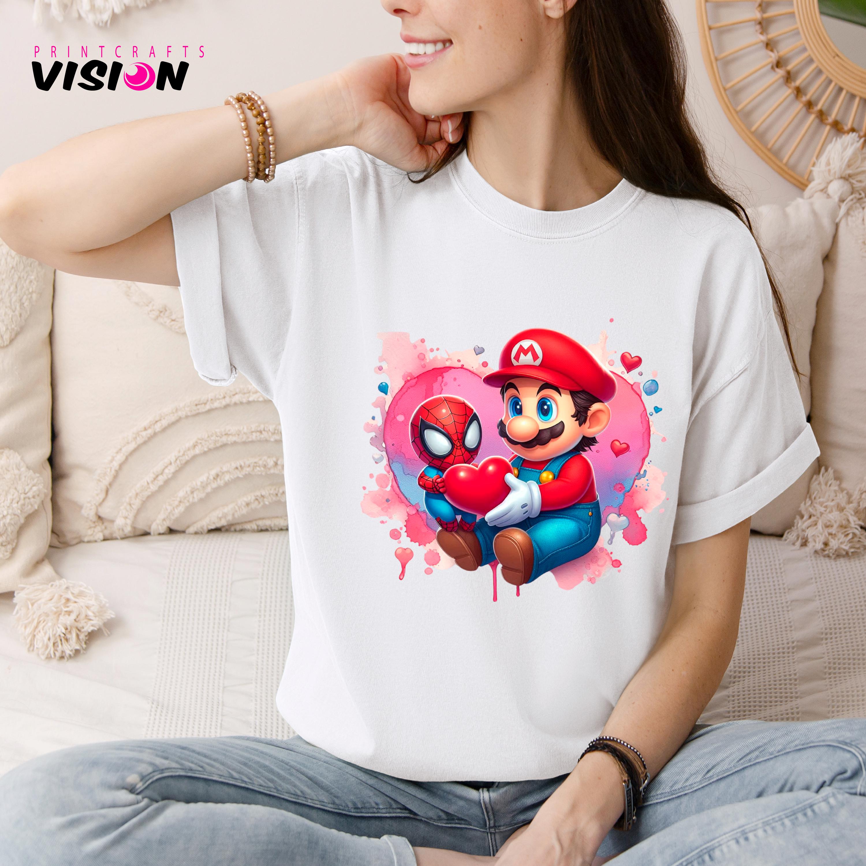 Mario and Superhero Valentine Png, Love Mario Clipart, Romantic Hero ...