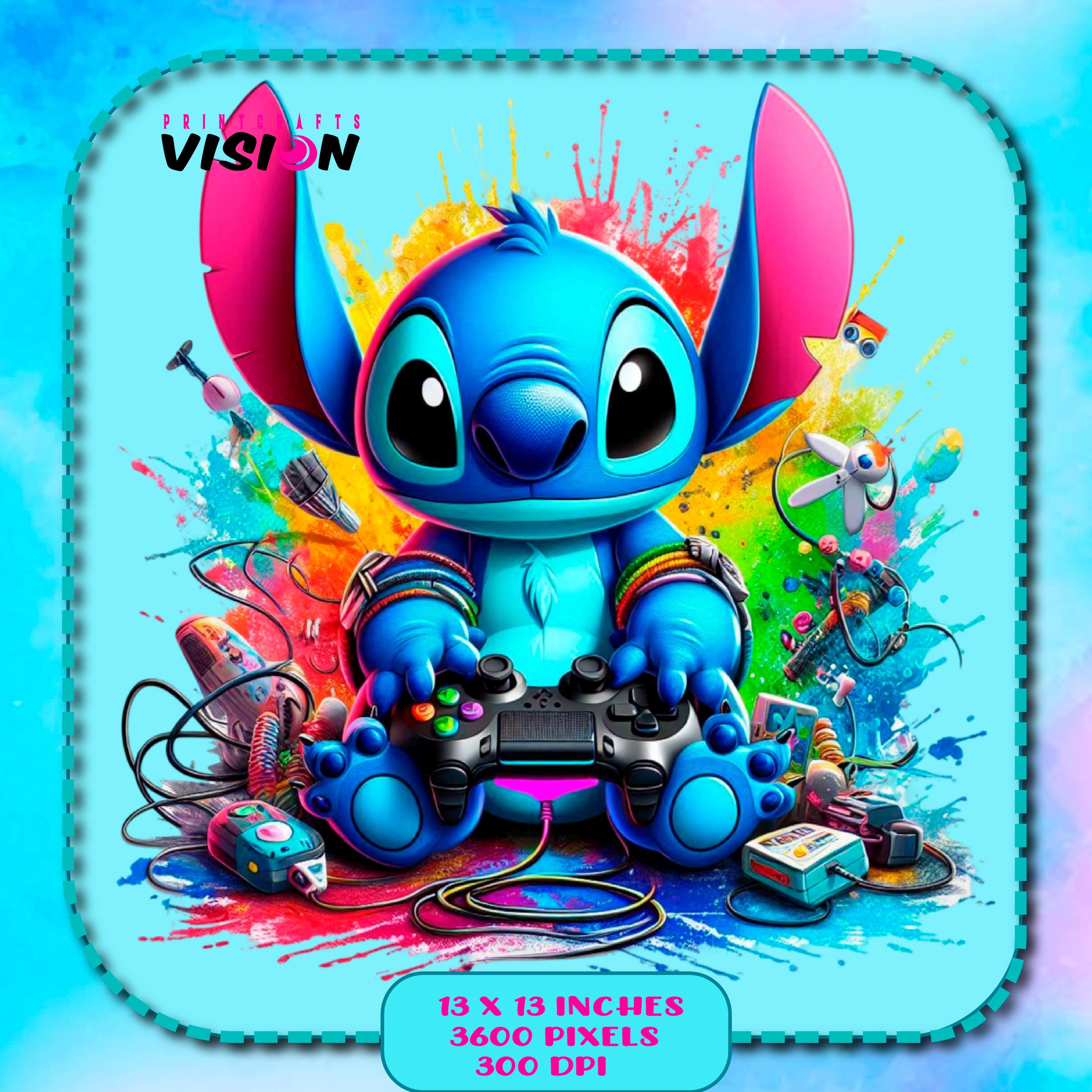 Stitch Gamer Watercolor Splash, Clipart Images, Graphics and Artwork ...