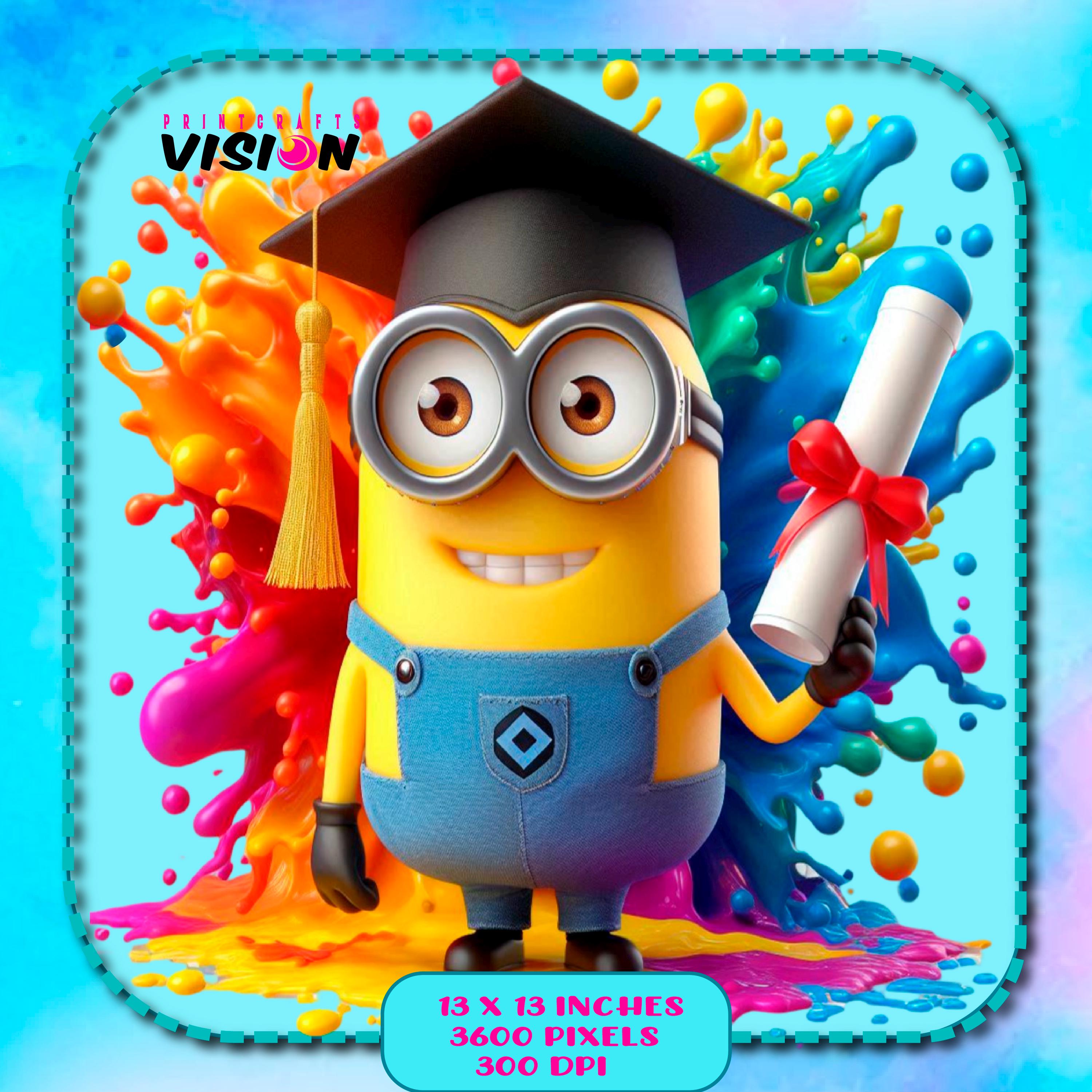 3 PNG Minion Graduation 2024 Watercolor Splash, Clipart Images ...