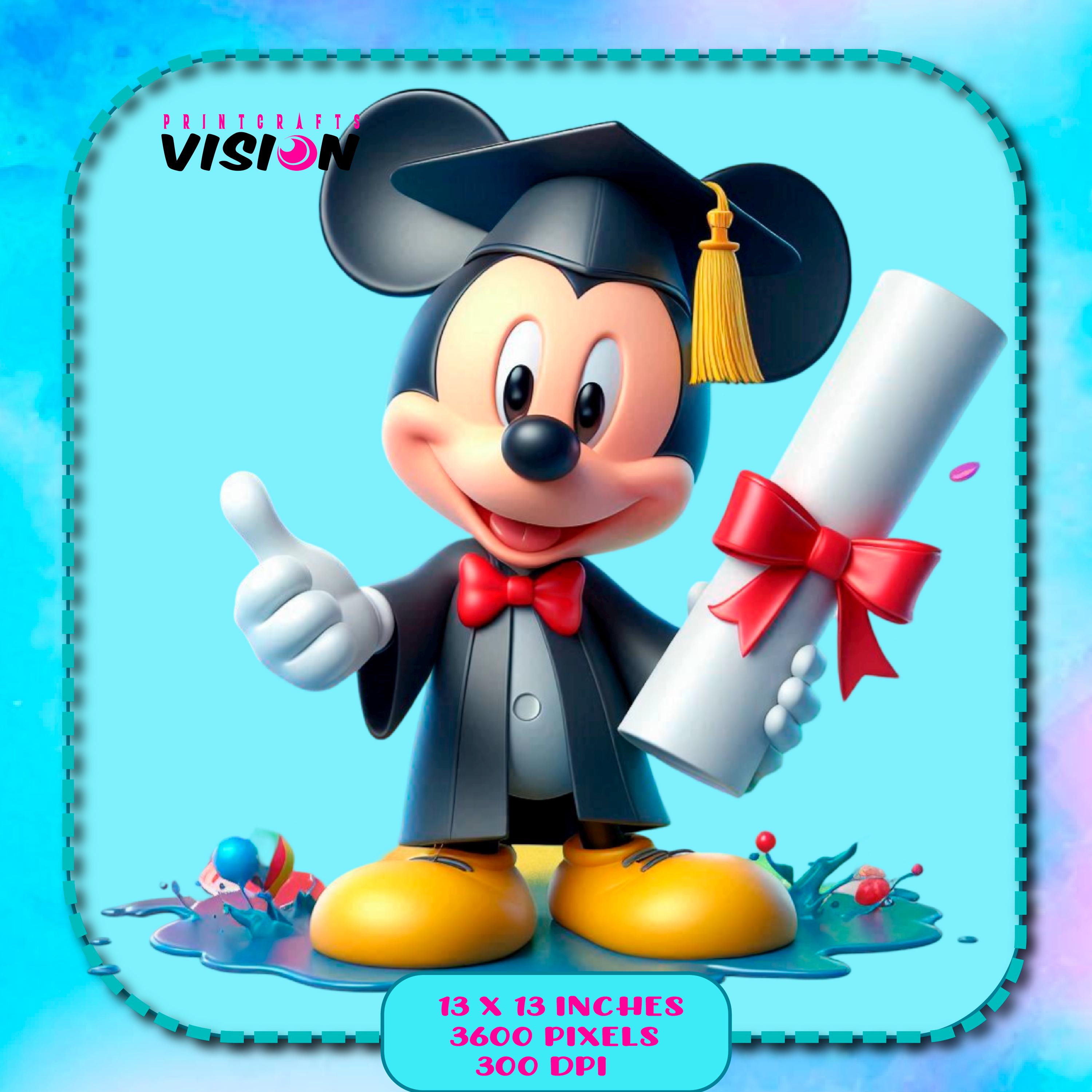Mickey Mouse Diploma Watercolor Splash, Mickey Mouse Graduation ...