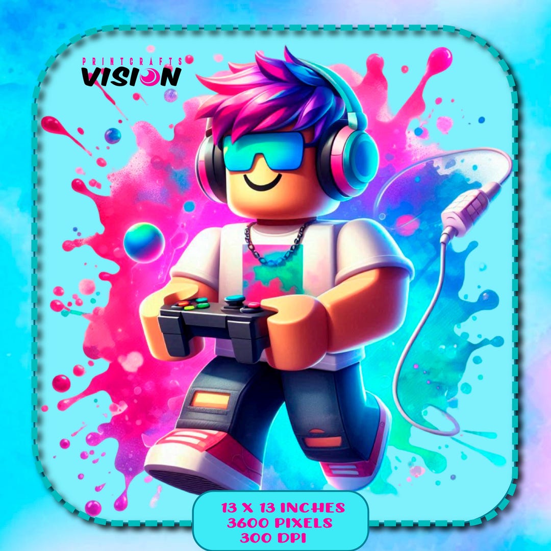 Roblox Gamer PNG Watercolor Splash Graphics and Artwork Clipart Images ...