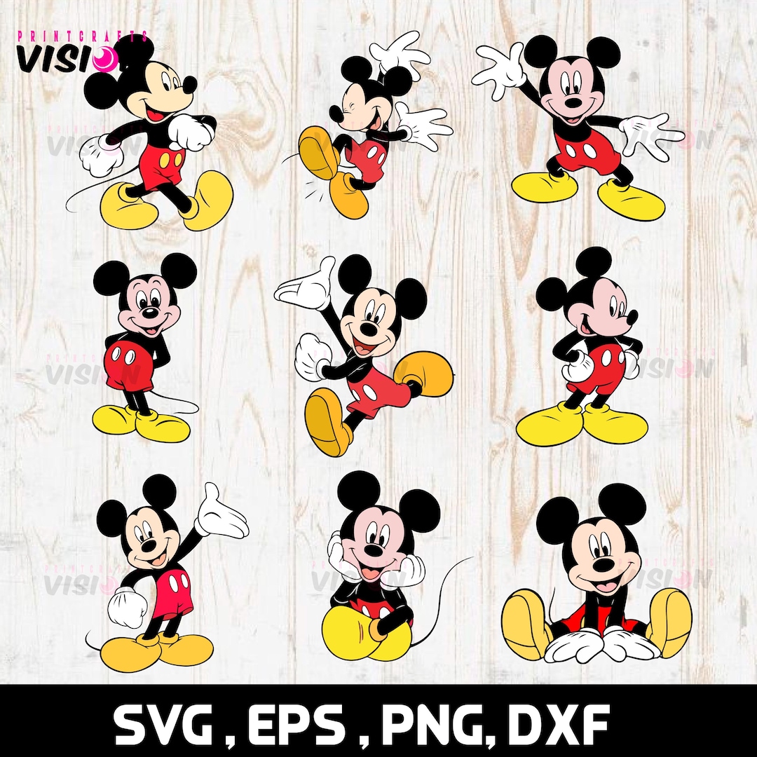 Mickey Mouse SVG Bundle, Mouse Png Bundle, Mega Mouse Png, Svg Files ...
