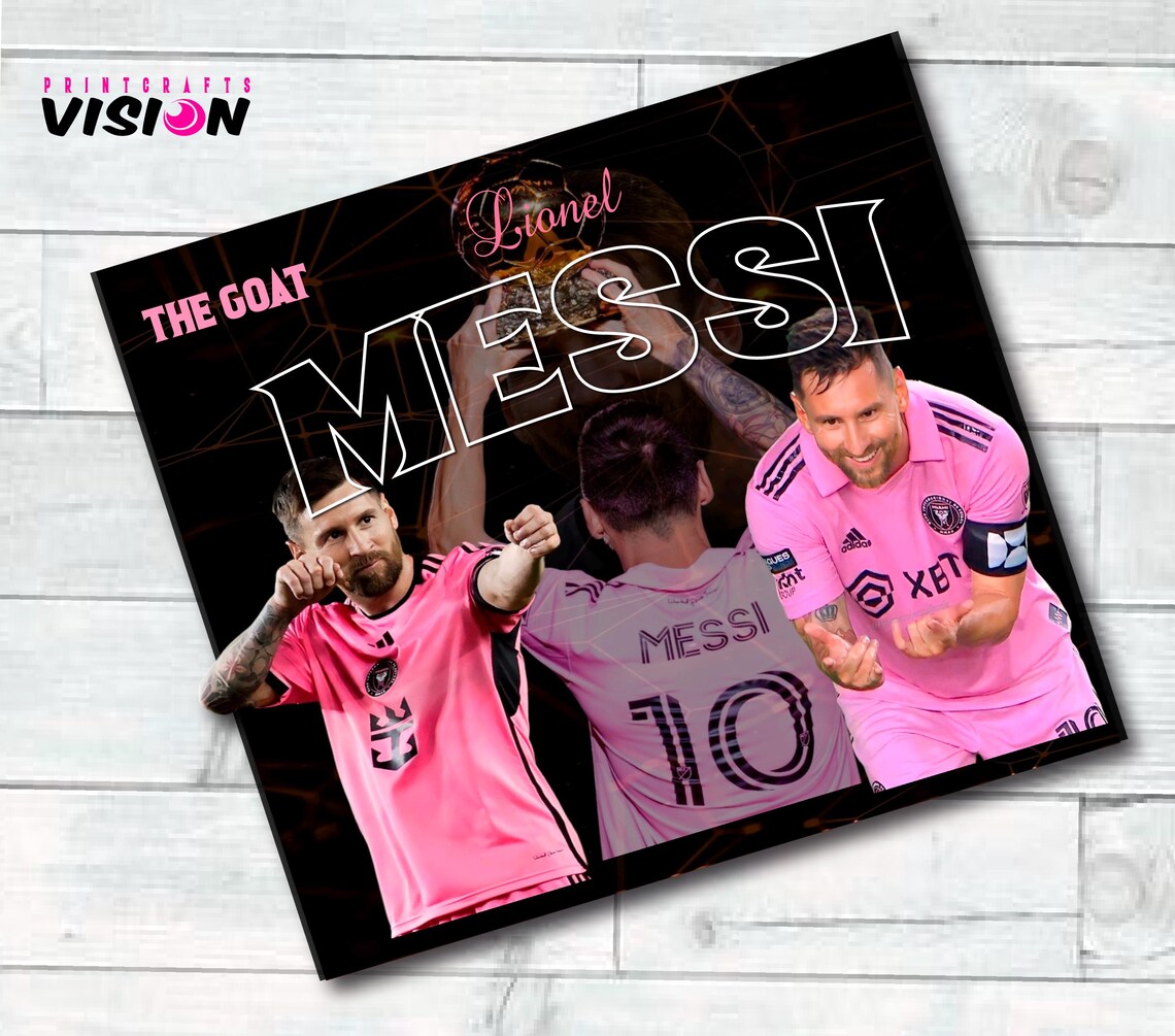 Lionel Messi 20oz Skinny Tumbler Wrap Sublimation Design, Messi 20oz ...