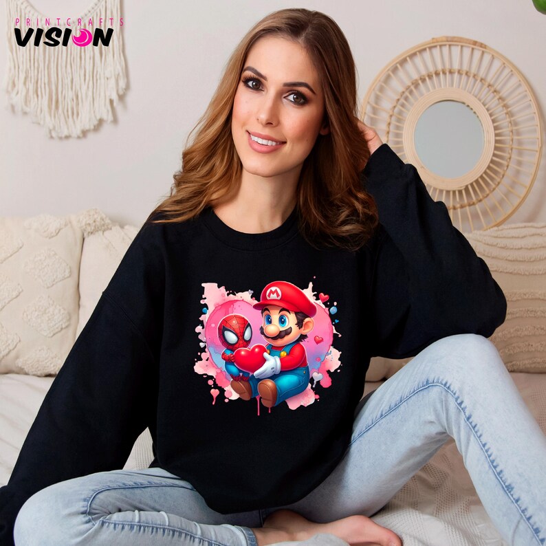 Mario and Superhero Valentine Png, Love Mario Clipart, Romantic Hero ...