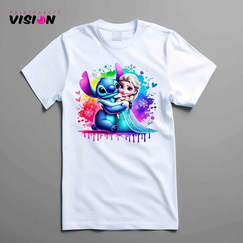Stitch Elsa PNG Clipart Image, Graphics and Artwork, Rainbow Aesthetic ...