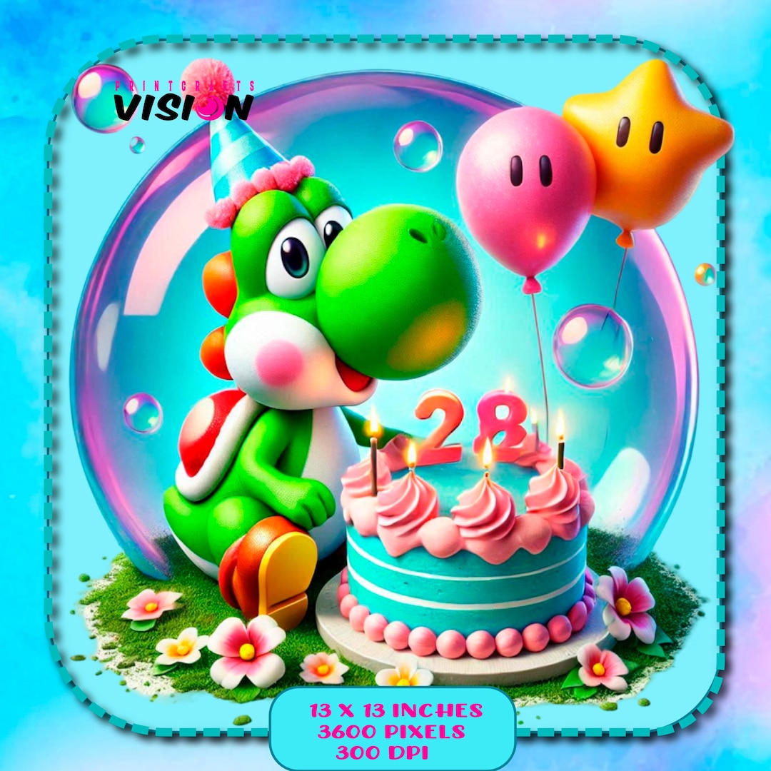 Yoshi Birthday Watercolor Splash, Clipart Images, Graphics and Artwork ...