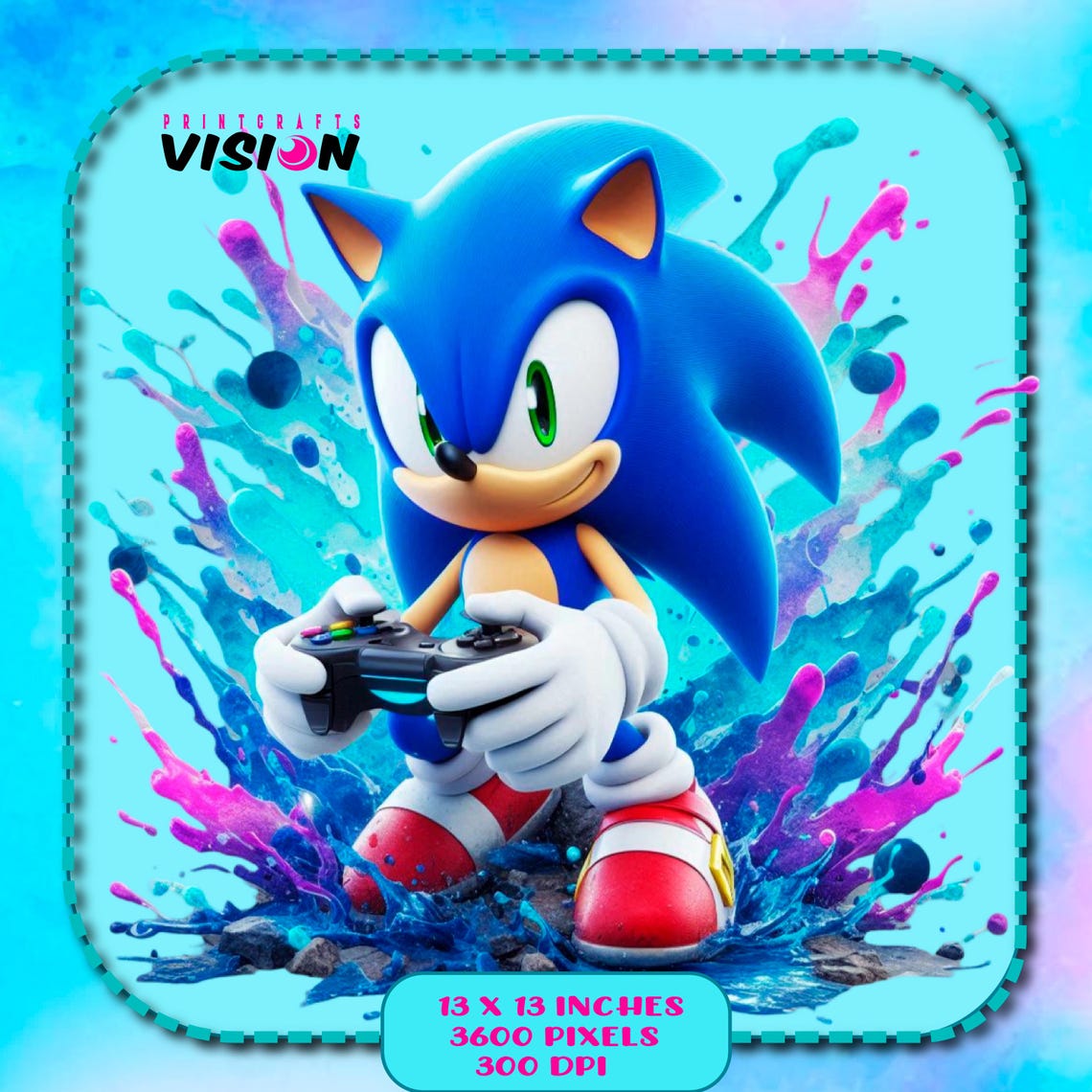 Sonic Gamer Watercolor Splash PNG Image, Clipart Images, Graphics and ...