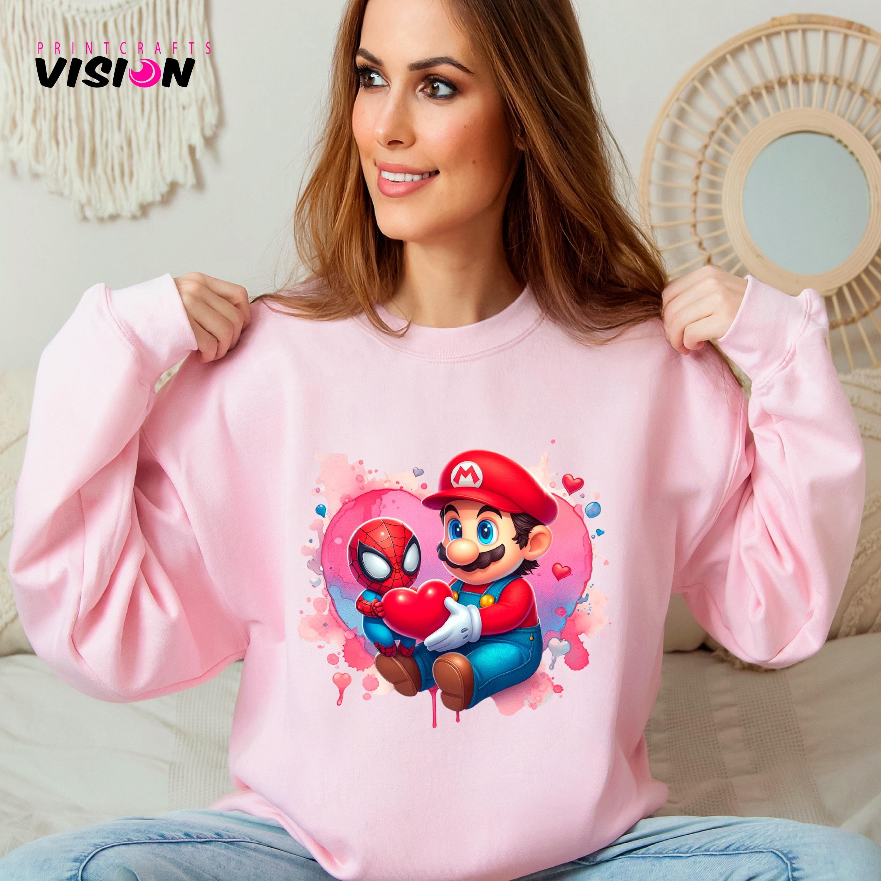Mario and Superhero Valentine Png, Love Mario Clipart, Romantic Hero ...