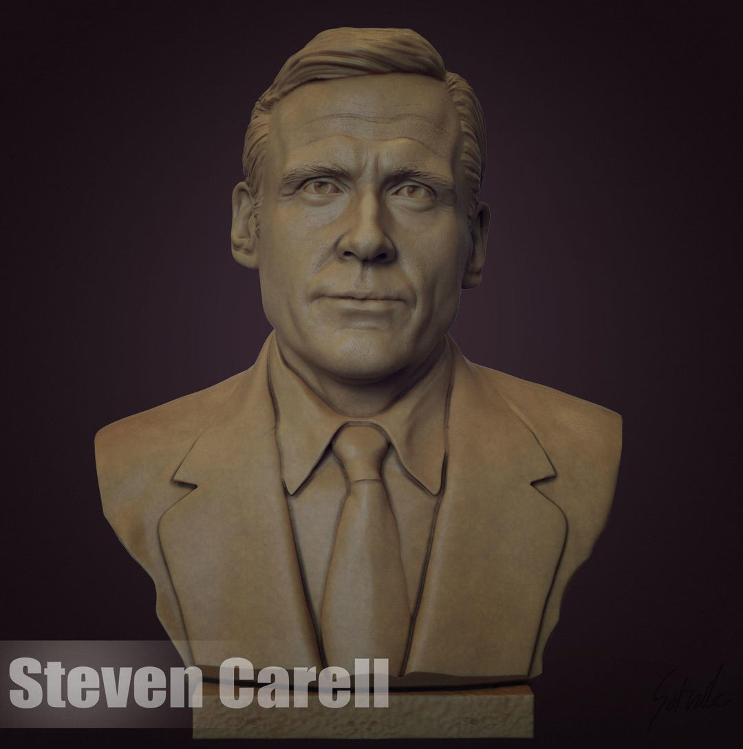 Steve Carell Bust, Actor, Sculpture, Bookshelf Decor, Gamer Gift ...