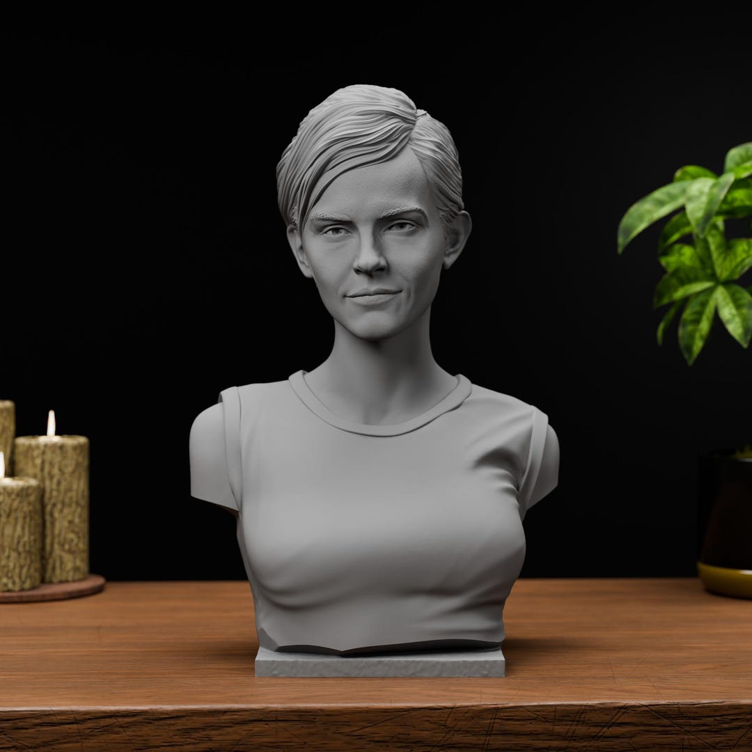 Emma Watson Bust, Actress, Sculpture, Bookshelf Decor, Gamer Gift ...