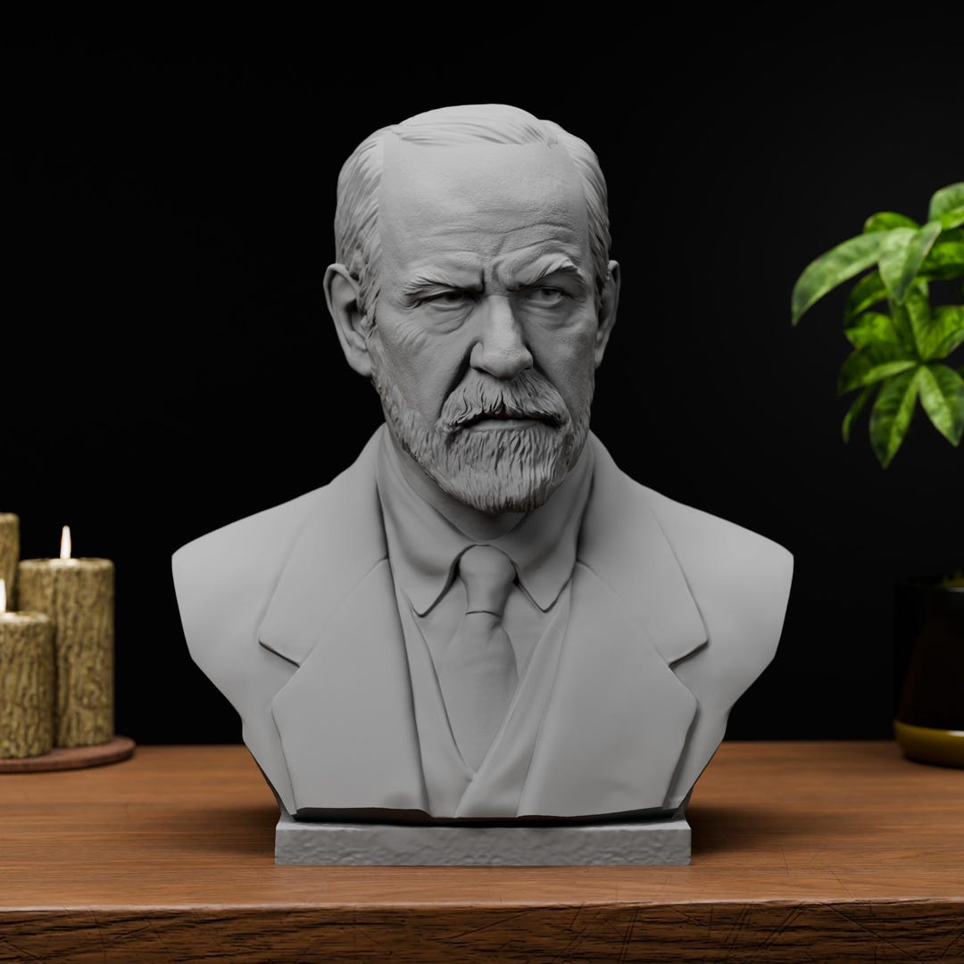 Sigmund Freud Bust, Psychologist, Sculpture, Bookshelf Decor, Gamer ...