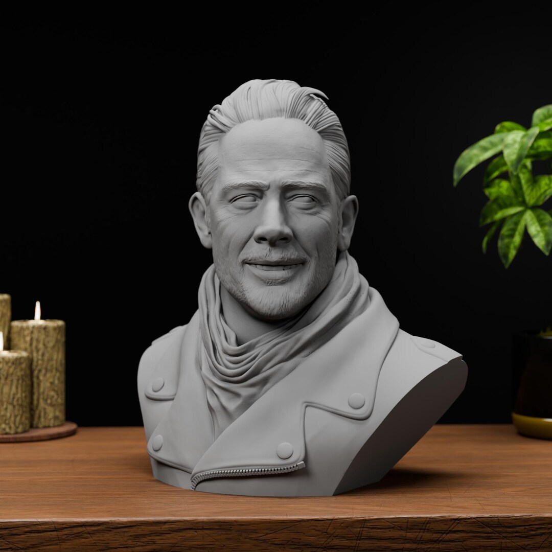 Negan Bust, Series Character, Sculpture, Bookshelf Decor, Gamer Gift ...