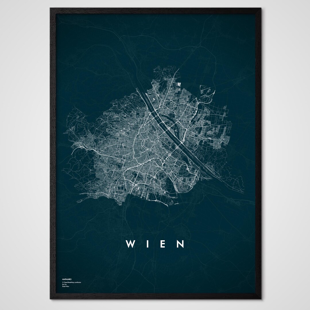 Vienna Map Poster - Highly Detailed - Modern and Minimalistic - Austria ...