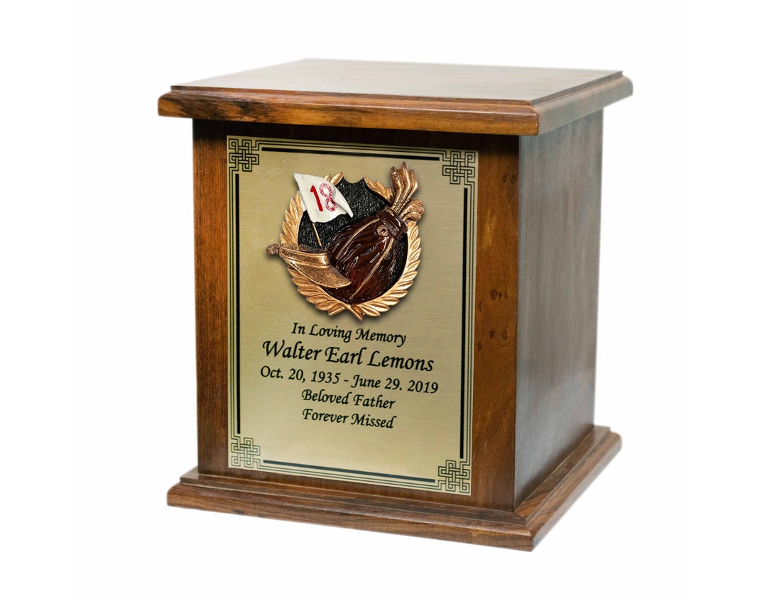Baseball Adult Memorial Wooden Cremation Urn, Sports Wood Funeral Urns ...