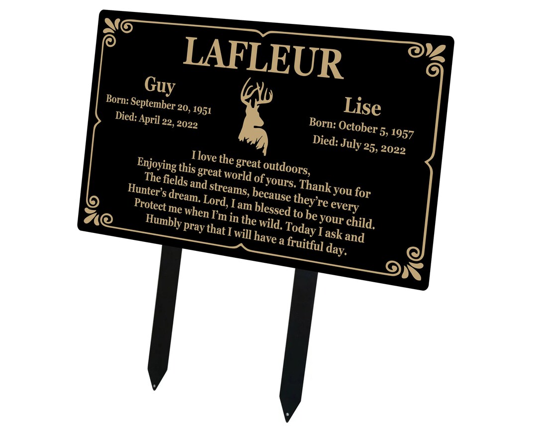 Memorial Plaque Stake, Extra Large With Two Stakes Sturdy Metal Grave ...