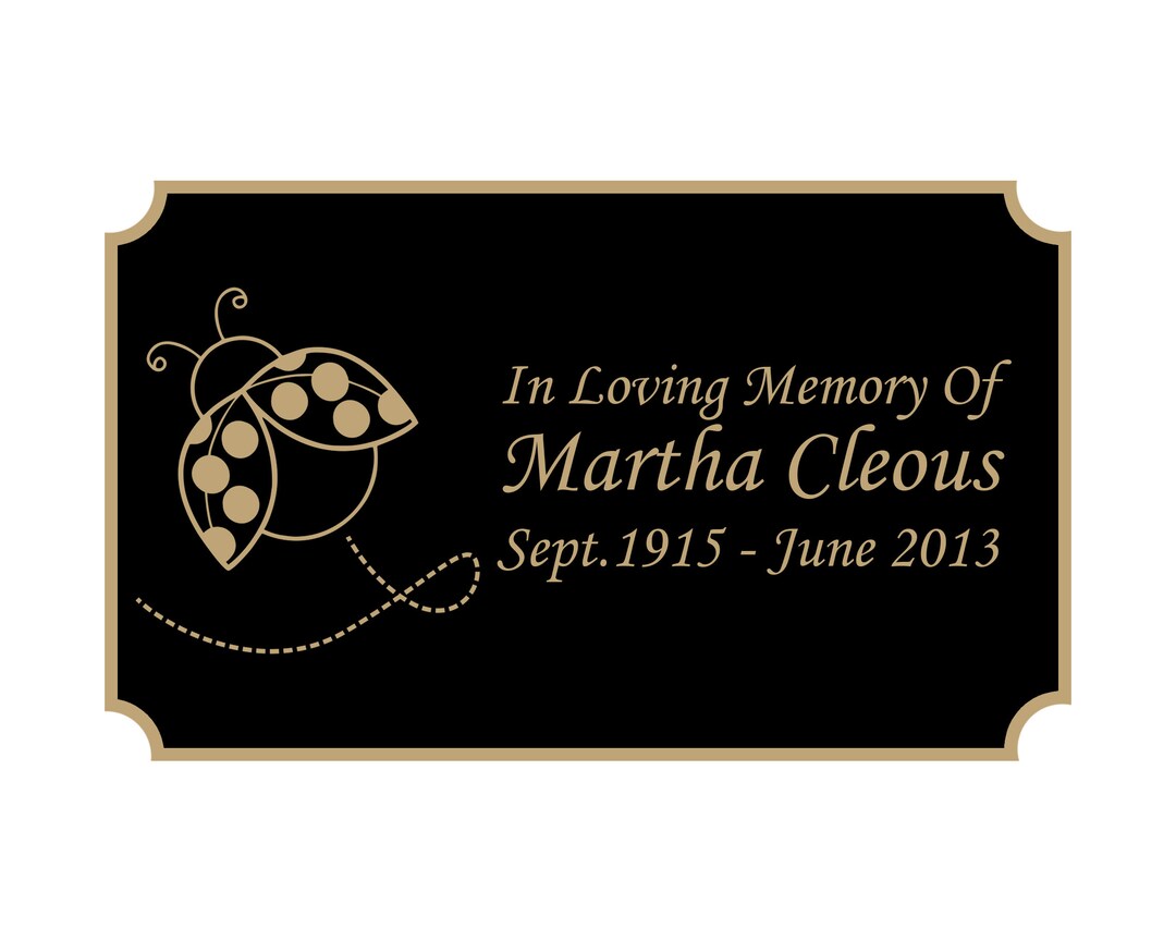 Ladybug Memorial Plaque Engraved Plate Gold Name Plate - Etsy