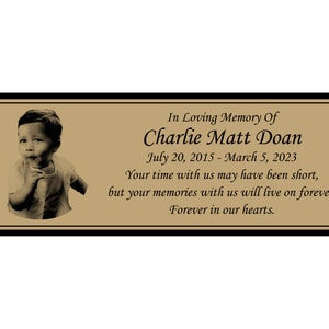 Photo Memorial Bench Plate, Personalized Plaque, Door Name Plate ...