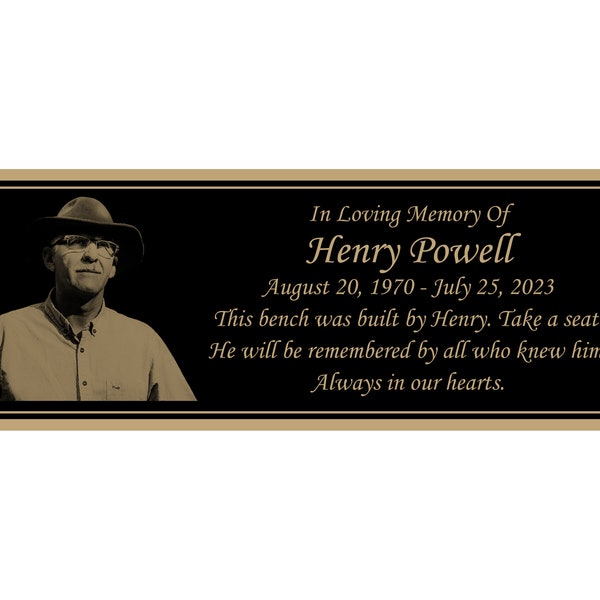 Memorial Bench Plaque - Etsy