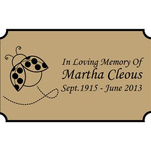 Ladybug Memorial Plaque, Engraved Plate, Gold Name Plate, Plaque ...