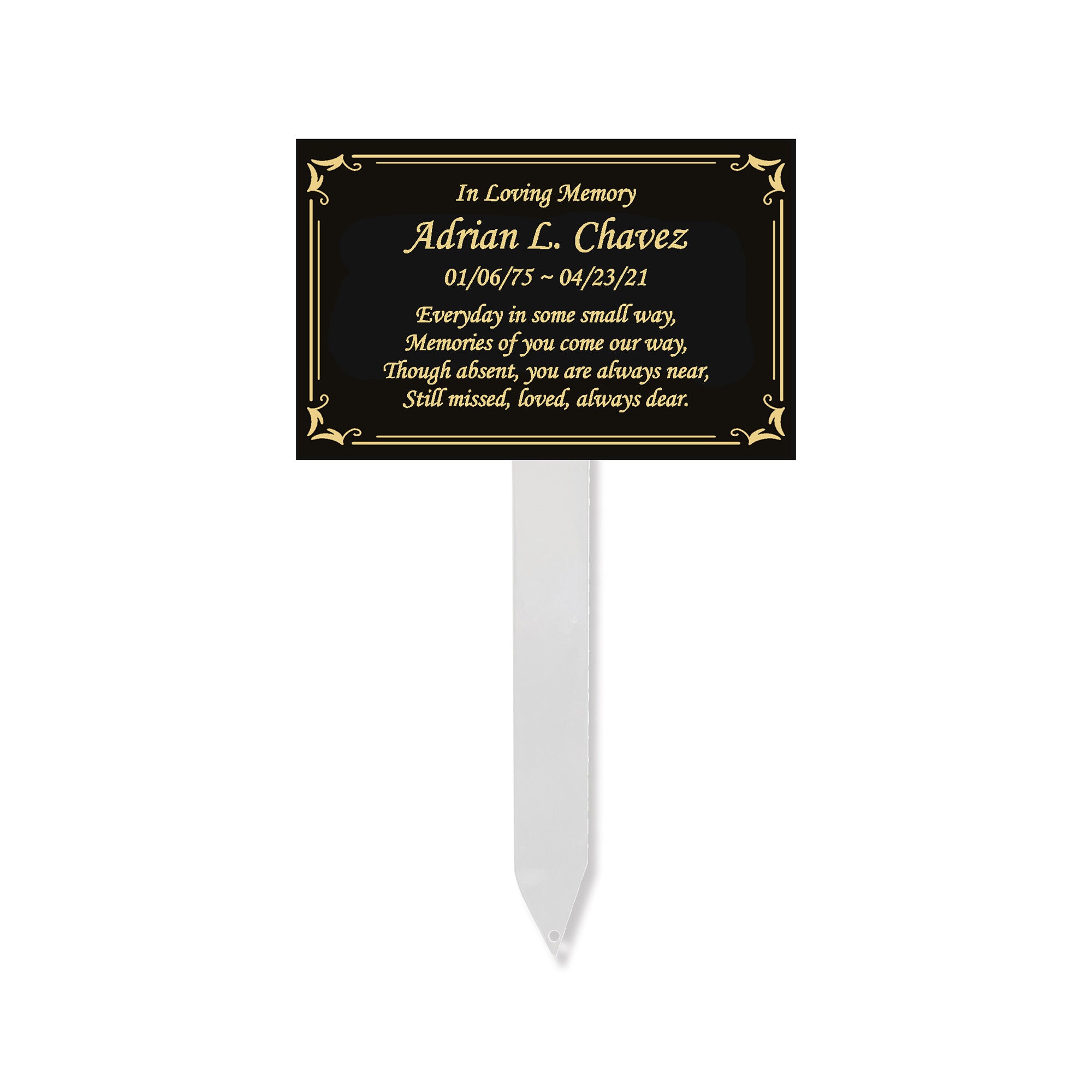 Memorial Plaque Stake, Sturdy Metal Grave Marker With Custom Design - Etsy