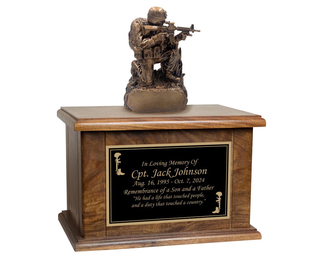 Soldier Cremation Urn, Patriotic Urn, Armed Forces/military Custom ...