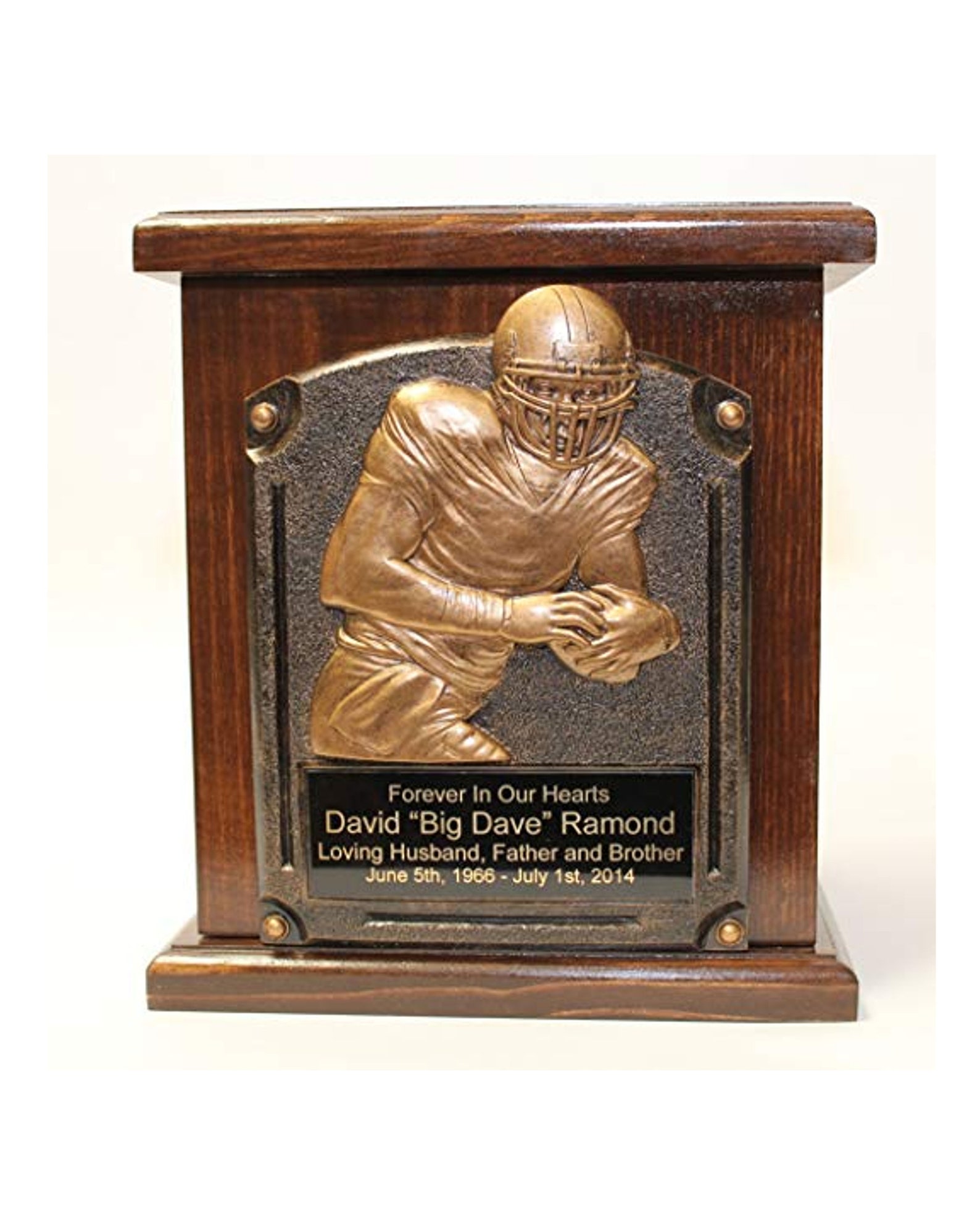 Football Adult Memorial Wooden Cremation Urn-sports Funeral - Etsy