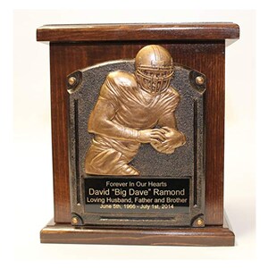 Football Adult Memorial Wooden Cremation Urn-sports Funeral - Etsy